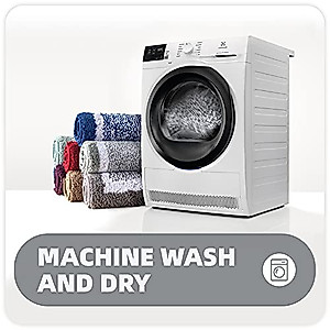 Color G Bathroom Rug Mat, Ultra Soft and Water Absorbent Bath Rug, Bath Carpet, Machine Wash/Dry, for Tub, Shower, and Bath Room (16"x24",Grey and White)