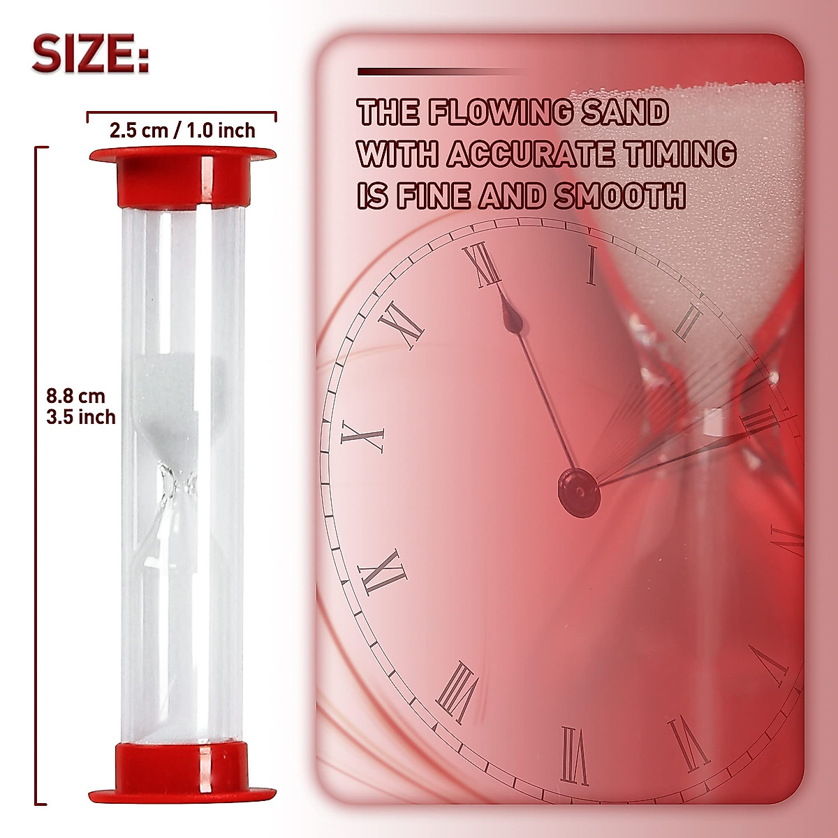 PROLOSO 30 Sec Sand Timer Hourglass Sandglass Clock Countdown Bulk Toy Set Timers for Kids Games Classroom School Prize Party Favors Pack of 20 (White Sand)