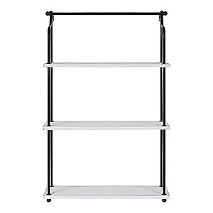 Kate and Laurel Walters Modern 3-Tier Hanging Shelf, 21 x 32, White, Decorating Wall Mounted Storage Shelf for Wall