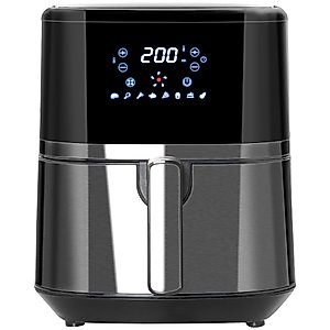 HOMCOM Air Fryer 4.7Qt, 4-in-1 Hot Oven with Air Fry, Roast, Broil, Crisp, Bake Function, Digital Touchscreen, 60-Min Timer, 8 Preset and Nonstick Basket, BPA Free