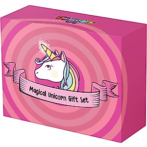 Dazmers Magical Unicorn Stuffed Animals Gift Set - 15" - Plush Unicor with Pink Sunglasses, Purse, Sparkling Gem Stones, Glitter, and 5 Markers - Perfect for Girls Who Love Unicorns, Stuffed Plushie