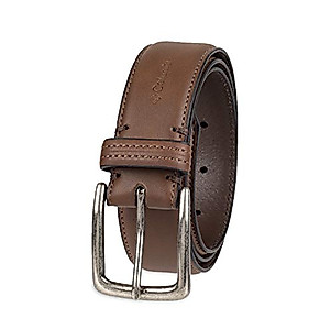 Columbia Men's Trinity Logo Belt-Casual Dress with Single Prong Buckle for Jeans Khakis