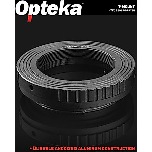 Opteka T-Mount (T2) Adapter Compatible for Canon EF EOS 80D, 77D, 70D, 60D, 60Da, 50D, 7D, 6D, 5D, 5Ds, T7i, T7s, T6s, T6i, T6, T5i, T5, T4i, T3i, T3, T2i, SL2 and SL1 Digital SLR Cameras