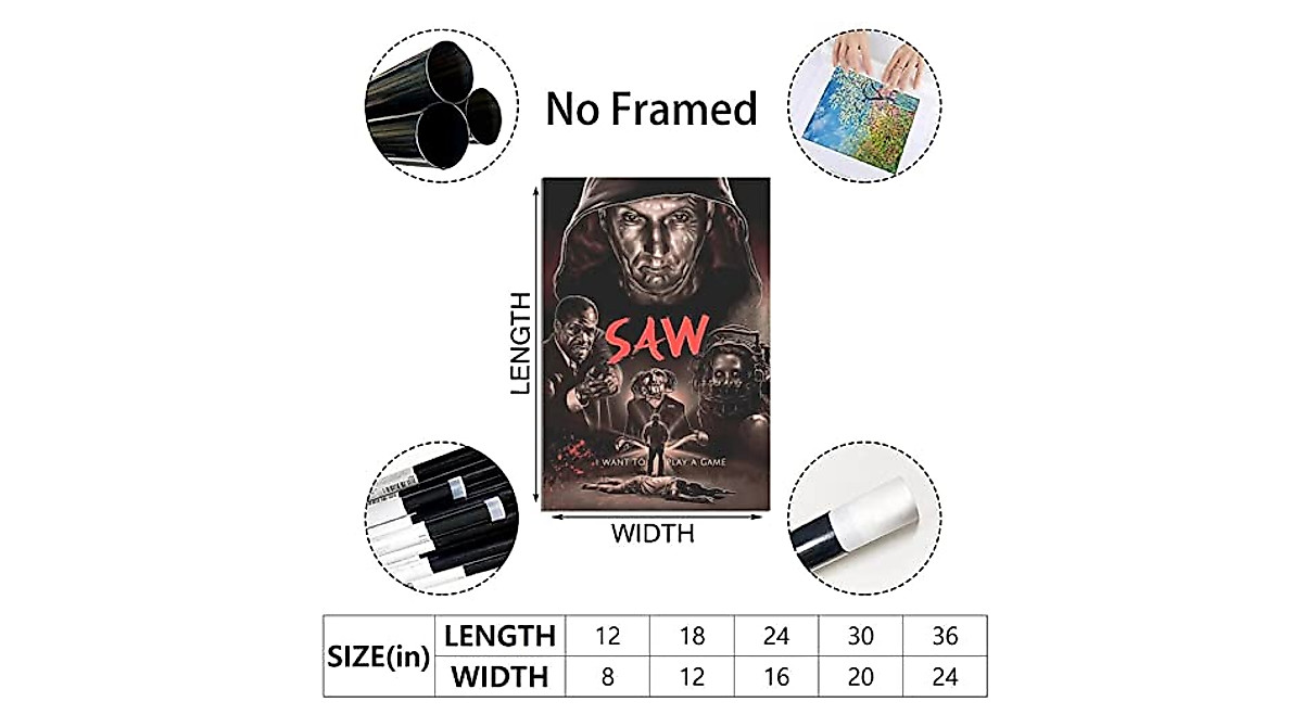 Spooky Saw Horror Movie Posters Canvas Wall Decor - Unique Gift
