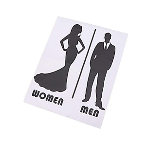 BESPORTBLE 2pcs Rest Room Stickers Toilet Sign Stickers Toilet Wall Decoration Bathroom Signs Decor Toilet Wall Stickers Restroom Sign Fashion Stickers Carved Shower Door Generation