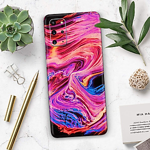 DesignSkinz Liquid Abstract Paint V24 Protective Vinyl Decal Wrap Skin Cover Compatible with The Samsung Galaxy S20 (Screen Trim & Back Glass Skin)