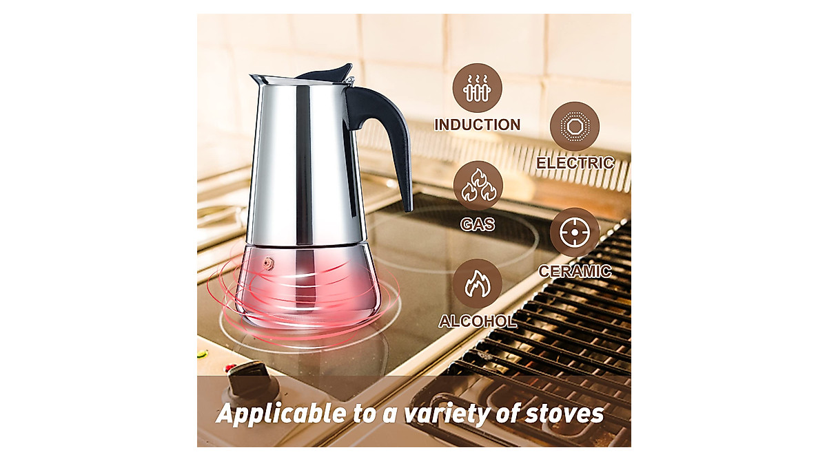Simyolife 12-Cup Stainless Steel Espresso Maker