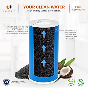 Aquaboon Premium 5 Micron 10" x 4.5" Whole House Coconut Shell Granular Activated Carbon (GAC) Water Filter Replacement Cartridge 10-Pack