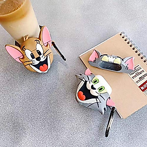 Airpods Case,New 3D Cute Cartoon Tom Cat Case for Apple Airpods 1&2, Airpods Accessories Shockproof Protective Premium Silicone Cover and Skin for Apple Airpods Charging Case (Tom)