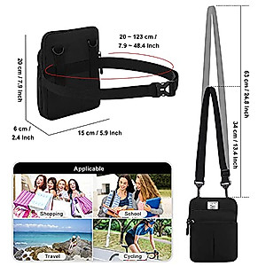 KAMO Multifunction Phone Bag One Shoulder Phone Waist Bag Diagonal Cross Bag Smart Phone Case Outdoor Bag Triple Zip Hipster Crossbody Purse for Women & Men
