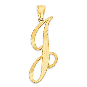 Ice on Fire Jewelry 10k Gold Initial Pendant