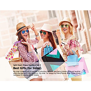 HOFOYA matching sisters necklace 3 piece best friends pendant set of 3 split heart necklaces jewelry gifts for 3 sisters best friends,Birthday christmas gift.