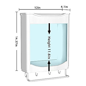 BAANIN Shower Caddy Shelf, Adhesive Wall Mounted Shower Organizer 2 Tier, No Drilling Waterproof Shower Shelves with 4 Hooks for Inside Shower, Lavatory, Washroom, Restroom, Toilet, Kitchen