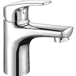 Delta Faucet Modern Single Hole Bathroom Faucet, Single Handle Bathroom Faucet Chrome, Bathroom Sink Faucet, Drain Assembly, Chrome 534LF-HGM-PP