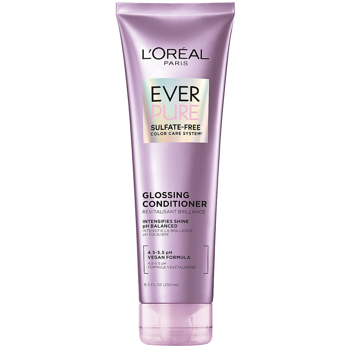 L'Oreal Paris Sulfate Free Glossing Conditioner, Intensifies Hair Shine & Smoothness, pH Balanced & Argan Oil Infused Vegan Hair Care, EverPure, 8.5 Fl Oz