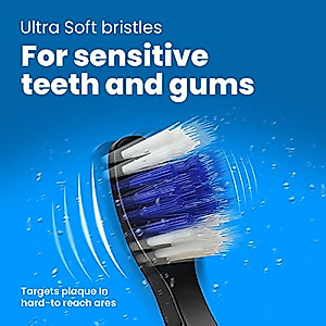 Electric Toothbrush Replacement Heads Compatible with Fairywill Electric Toothbrush FW-507/508/515/551/917/959/2011/D1/D3/D7/D8 Soft Toothbrush Heads Black 5 Pack