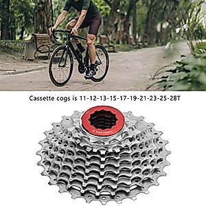 Shanrya Bike Cassette Sprocket, Accurate Gear Ratio 28T 10 Speed Low Noise Bicycle Freewheel for Road Bike