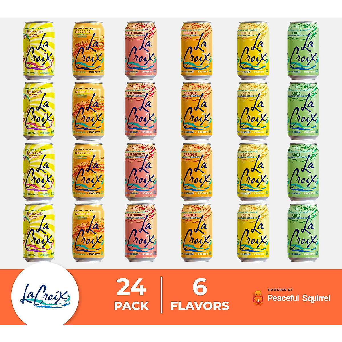 LaCroix Sparking Water, Summer Citrus Variety 24-Pack, 6 Citrus Flavors, 4 of Each, 12 Fl Oz Each