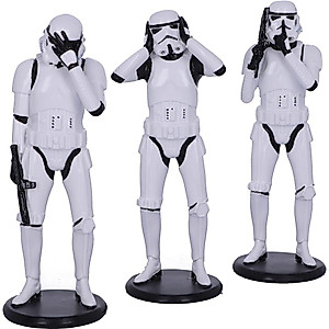 Nemesis Now Original Stormtrooper Three Wise Sci-Fi Figurines, White, 14cm