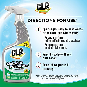 CLR Brands® Outdoor Furniture Cleaner, Cleans and Protects Outdoor Surfaces - Works on Fabric, Wood, Wicker, PVC, Plastic and More (26 oz)