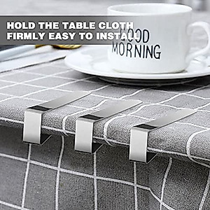 12 Pack Tablecloth Clips- Picnic Table Cloth Clips- Stainless Steel Table Cloth Cover Clamps- Table Clips for Restaurant Picnics Marquees Weddings Graduation Party- Fits Up to 1.7” Thick Tables