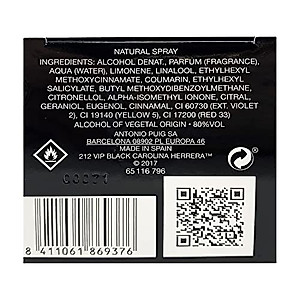 212 Vip Black for Men by Carolina Herrera 3.4 oz Eau De Parfum Spray