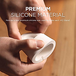 elago W2 Charger Stand Compatible with Apple Watch Series Ultra/8/SE2/7/6/SE/5/4/3/2/1 (49mm, 45mm, 44mm, 42mm, 41mm, 40mm, 38mm), Durable Silicone, Compatible with Nightstand Mode (Black)