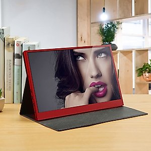 DFZ 15.6 Inch IPS High-Definition Red Portable Monitor, HDMI Computer Screen Projection 1080p