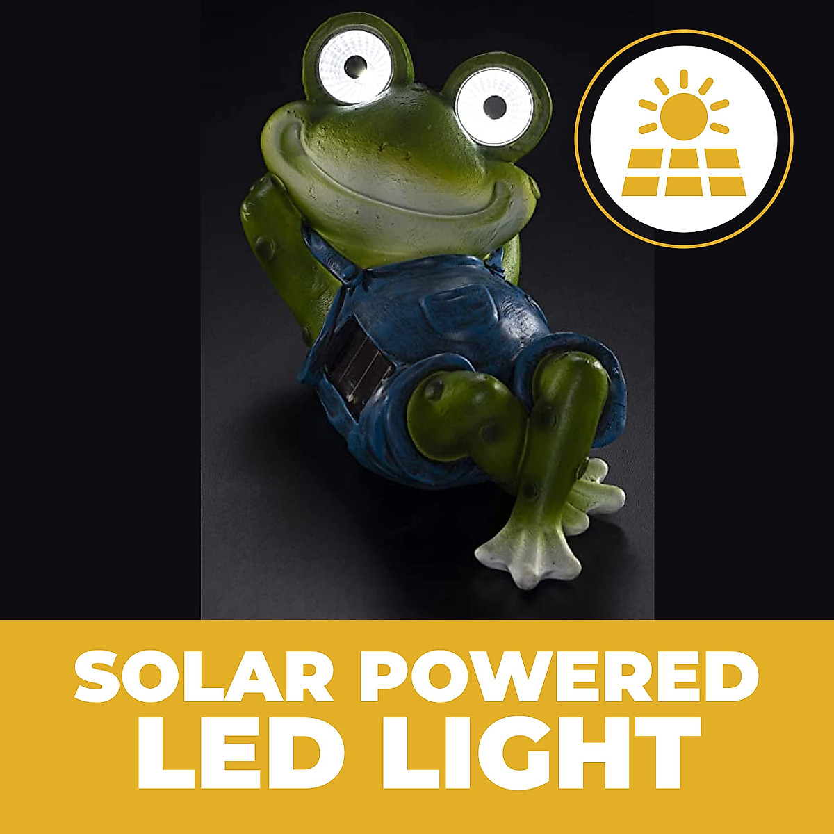 VP Home Geo Hip Hop Frog Solar Powered LED Outdoor Decor Garden Light Great Addition for Your Garden, Solar Powered Light Garden, Christmas Decorations Gifts for Outside Patio Lawn