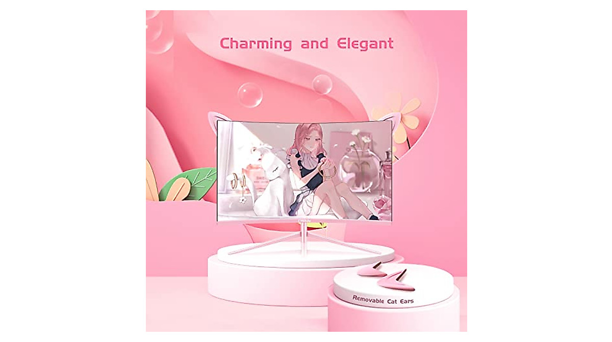 FYHXele 27" Pink Curved Gaming Monitor - 165Hz QHD