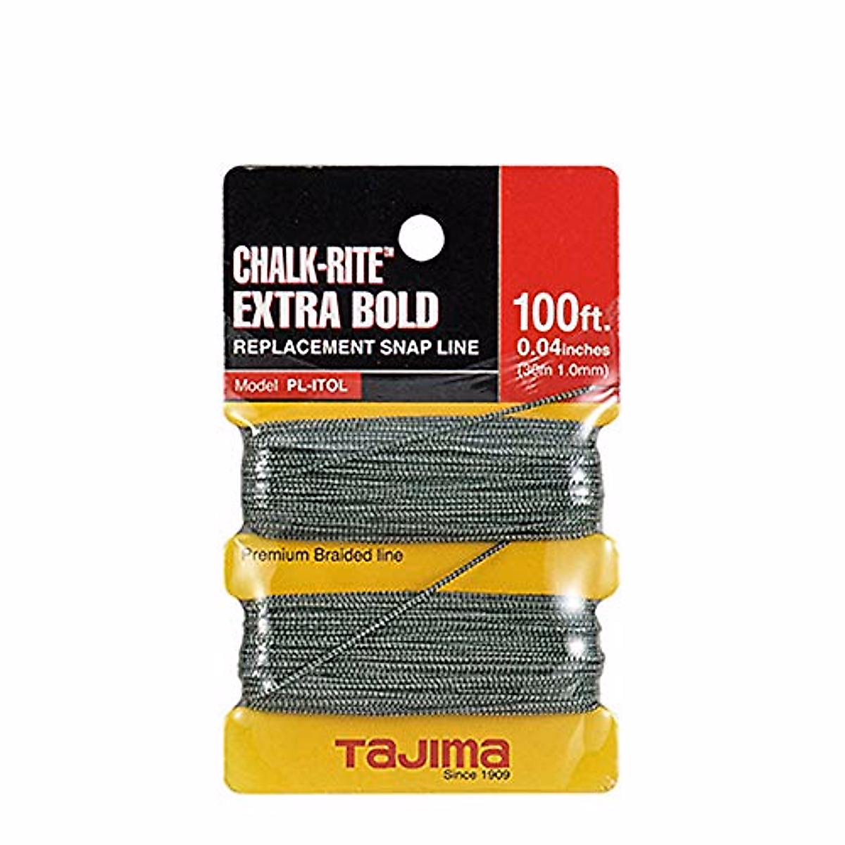TAJIMA Replacement Snap-Line - 1.0 mm x 100 ft Chalk-Rite Braided String for Extra-Bold & Visible Markings - PL-ITOL