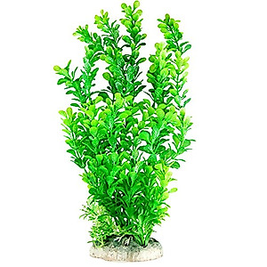 CNZ Aquarium Decor Fish Tank Decoration Ornament Artificial Plastic Plant Green, 13-inch