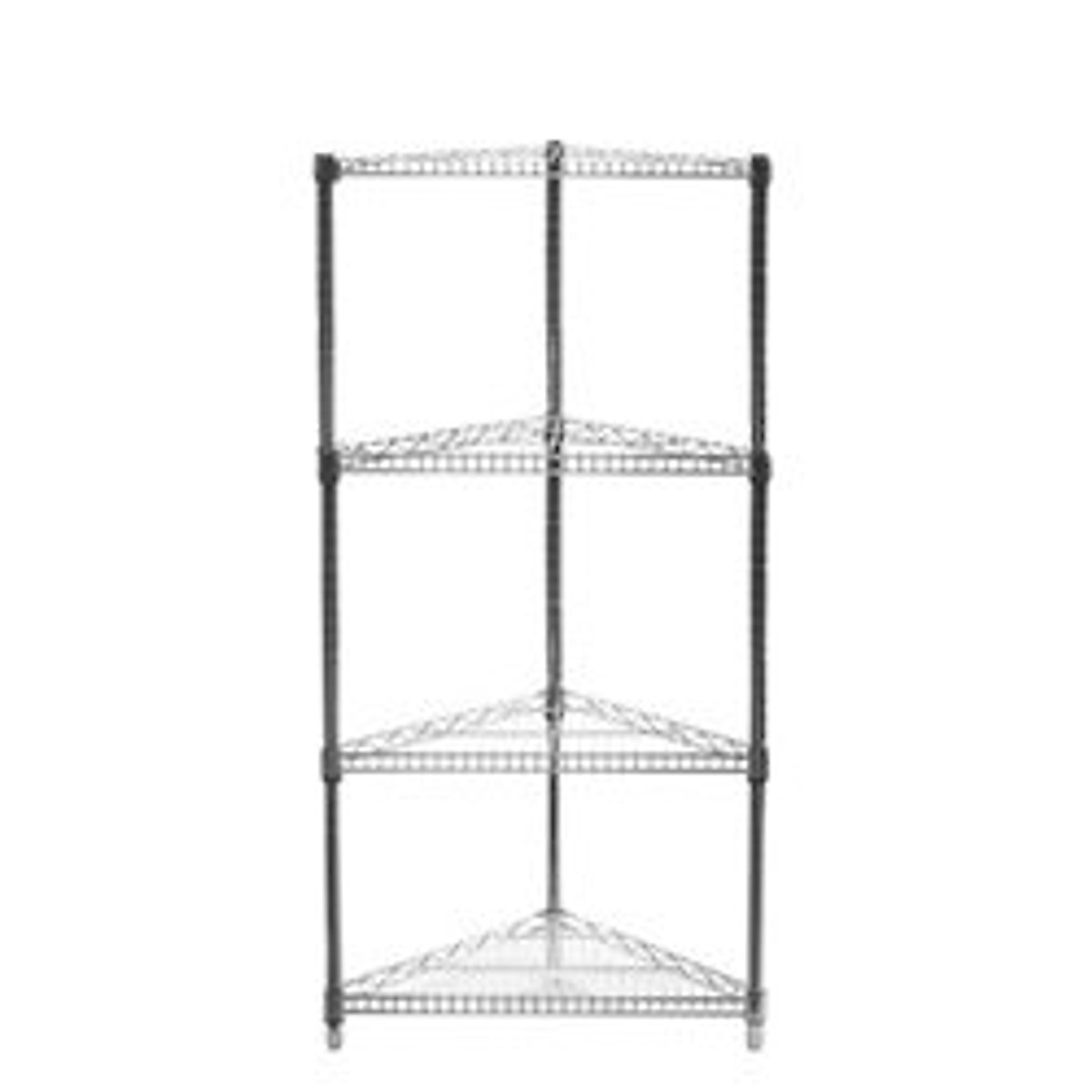 Shelving Inc. 18" Triangle Corner Wire Shelving with 4 Tier Shelves - 54" h, Weight Capacity 800lbs Per Shelf
