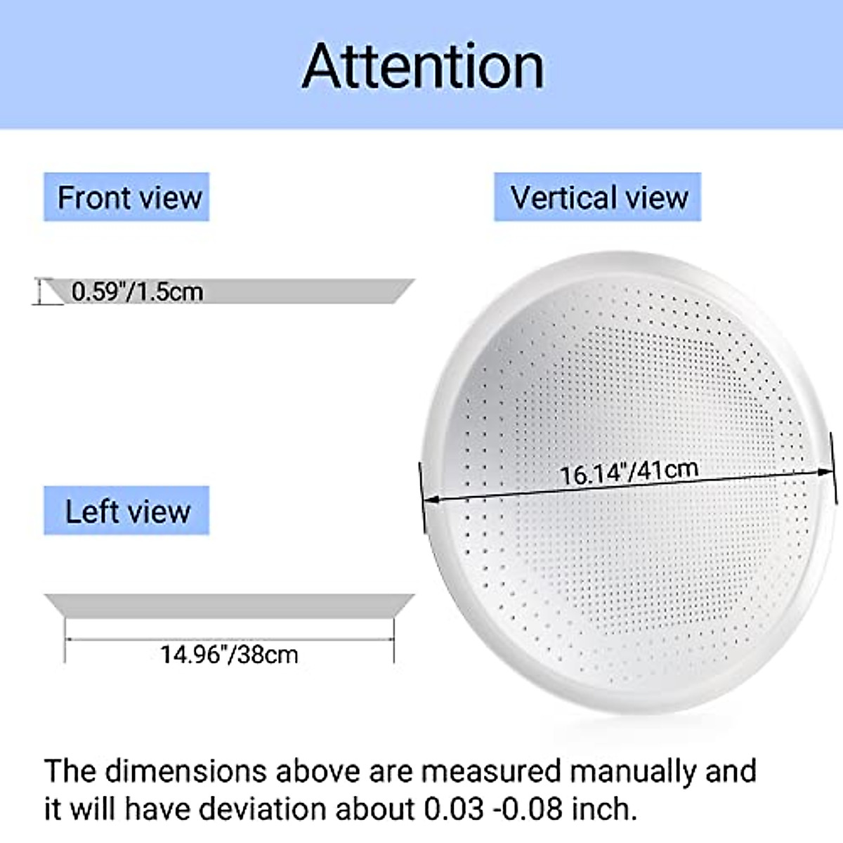 Beasea Pizza Pan, 16 Inch Pizza Tray with Holes for Oven Nonstick Perforated Pizza Crisper Tray Bakeware, Aluminum Alloy Round Pizza Baking Pans Stainless Cooking Dish for Home Kitchen Restaurant