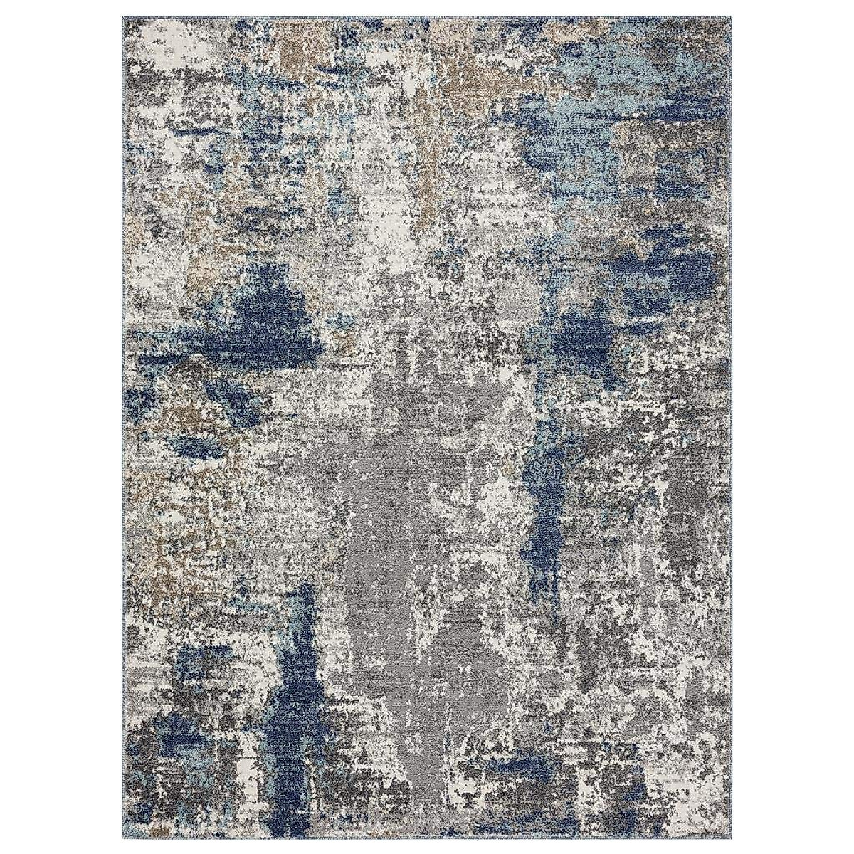LUXE WEAVERS Euston Blue 5 x 7 Abstract Modern Area Rug