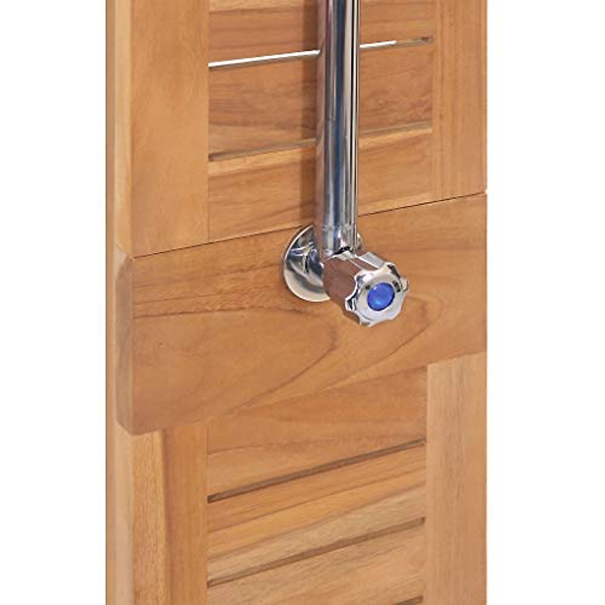 YEZIYIYFOB Outdoor Garden Shower Solid Teak Wood 27.6"x29.5"x80.3" Pool Showers Kit Freestanding Portable Shower Spa Set for Outside Backyard Shower System