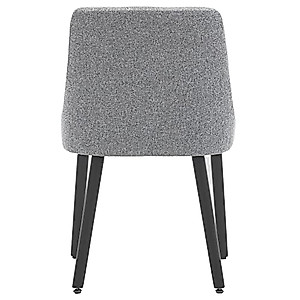 MINCETA Dining Chair,Morden Wood Leg Upholstered Kitchen Chair Set of 2,Performance Fabric in Gray