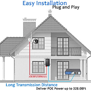 Bawofu 48V 24W 0.5A PoE Power Adapter Supply Injector Ethernet with US Wall Plug, IEEE 802.3af Compliant, 10/100Mbps, for IP Voip Phones Cameras PoE Devices, 2Pack