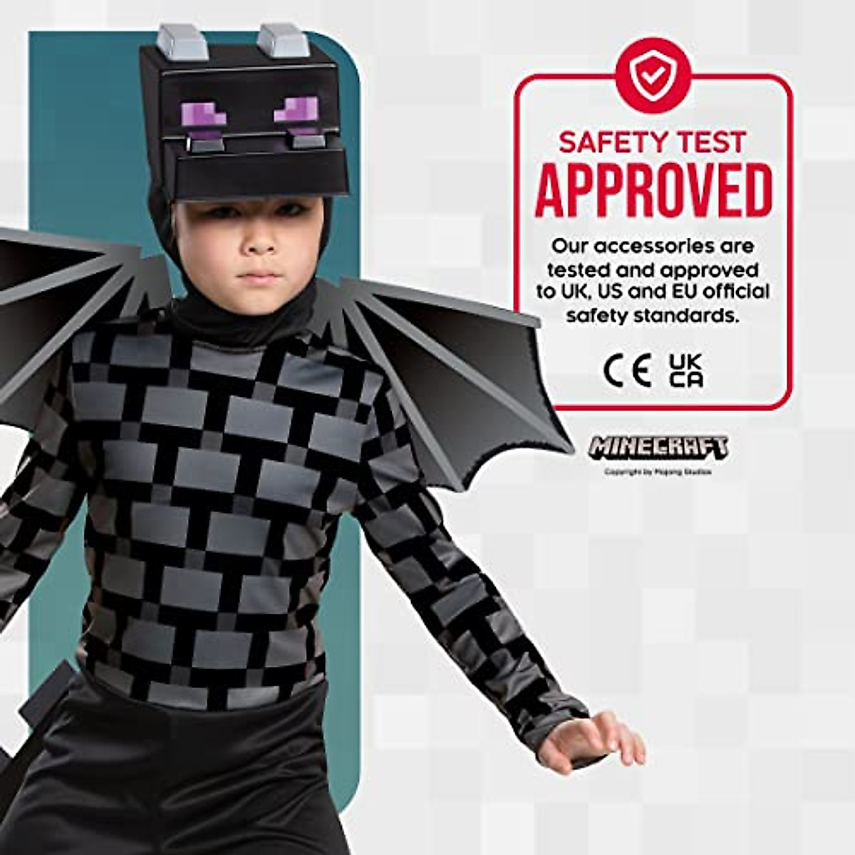 Disguise Minecraft Ender Dragon Costume for Kids, Video Game Inspired Character Outfit, Classic Child Size Medium (7-8) Black (105099K)