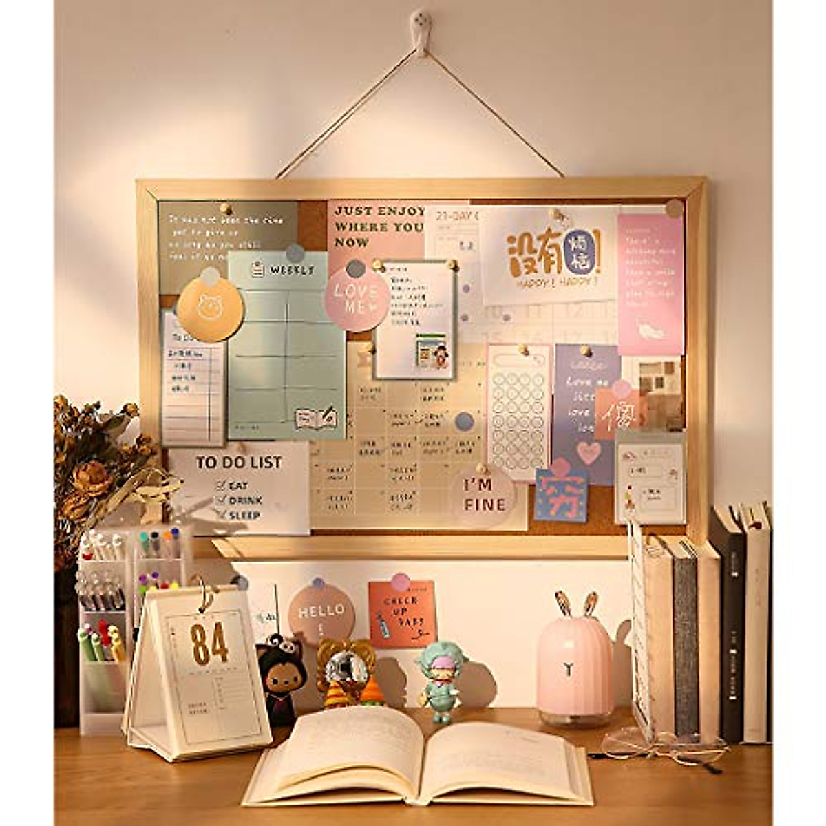 Cork Board Creative Photo Wall, Felt self-Adhesive Wall Bulletin Board, Home Message Board, Desktop Decoration Note Board