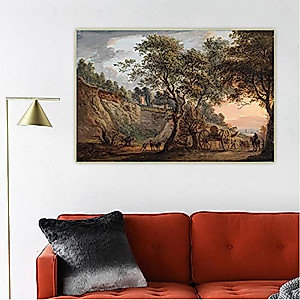 Sandby Classical Oil Painting Reproductions Print on Canvas"View at Charlton,Kent",Canvas Wall Art for Home Decor Picture 50x75cm(20x30in) Frameless