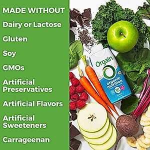 Orgain Organic Vegan Plant Based Nutritional Shake, Vanilla Bean - Meal Replacement, 16g Protein, 21 Vitamins & Minerals, Non Dairy, Gluten Free, Lactose Free, Kosher, Non-GMO, 11 Fl Oz (Pack of 12)