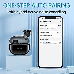GIEC New Ture Wireless Earbuds Noise Cancelling Headphones Bluetooth 5.3 Light Small Earbud IPX5 Waterproof 48Hrs Playtime Big Bass Bluetooth Ear Buds with Mic and Charging Case for iPhone/Android