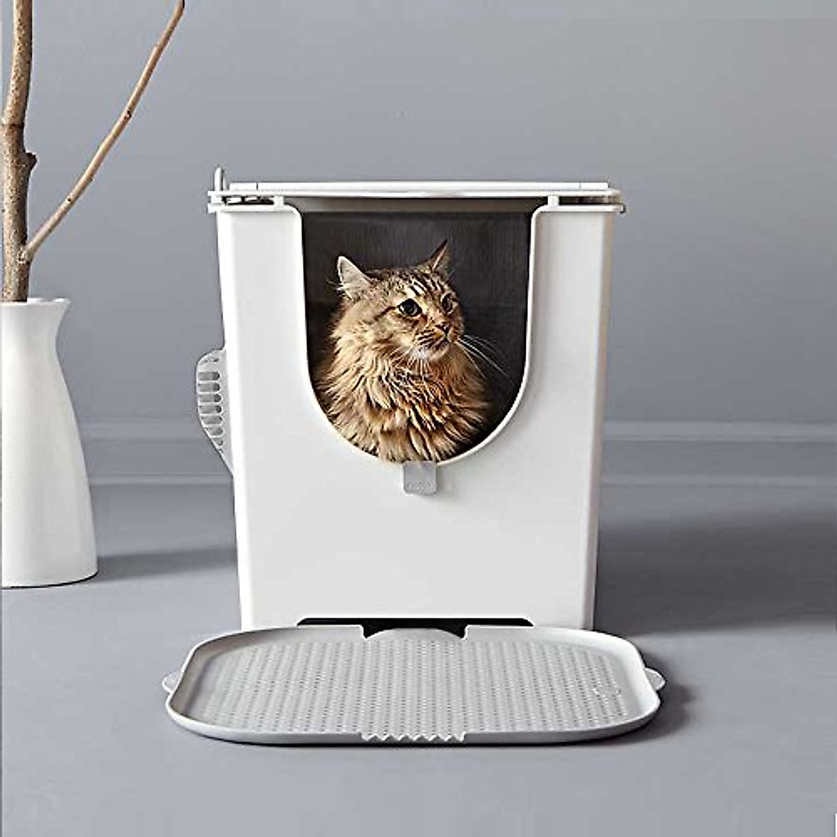 Modkat Flip Litter Box Includes Scoop and Reusable Liner - Gray