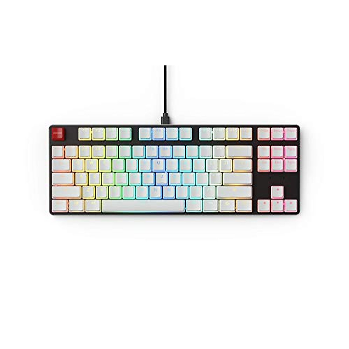 Glorious Aura V1 (White) Pudding Keycaps - Double Shot PBT Translucent for Mechanical Keyboards, 104 Key Set, TKL, Compact Compatible, English (US) Layout (Aura (White))