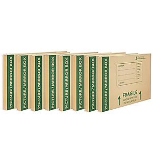 Picture/Mirror Moving Boxes - 37 x 4 x 27 inches, 8 Pack - Picture Boxes for Moving - Picture Moving Boxes - Cheap Cheap Moving Boxes