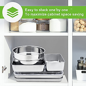 P&P CHEF Bakeware Sets of 11, Stainless Steel Baking Pans Set, Includes Baking Sheets and Rack, Lasagna Pan with Lid, Round/Square Cake Pan, Muffin Pans, Loaf Pan, Reusable & Durable