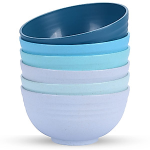 Homestockplus 【Set of 6】 Unbreakable Soup Bowls, 34 Ounces Big Bowls Microwave and Dishwasher Safe BPA-Free Bowl for Cereal, Salad, Soup, Ramen,Oatmeal Apply to Kitchen, Dishwasher & Microwave Safe