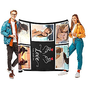 Printwoo Personalized Valentines Gifts for Him & Her, Custom Blankets with Photo, Personalized Photo Blankets, Photo Blankets Using My Own Photo, Personalized Couples Gifts for Valentines Day
