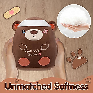 SEAOPOP Get Well Soon Bear Plush: Cute Soft Teddy Bear with Bandage Stuffed Animal, Feel Better Plushies Toy, Get Well Gifts for Recovery Kids Women Patient After Surgery